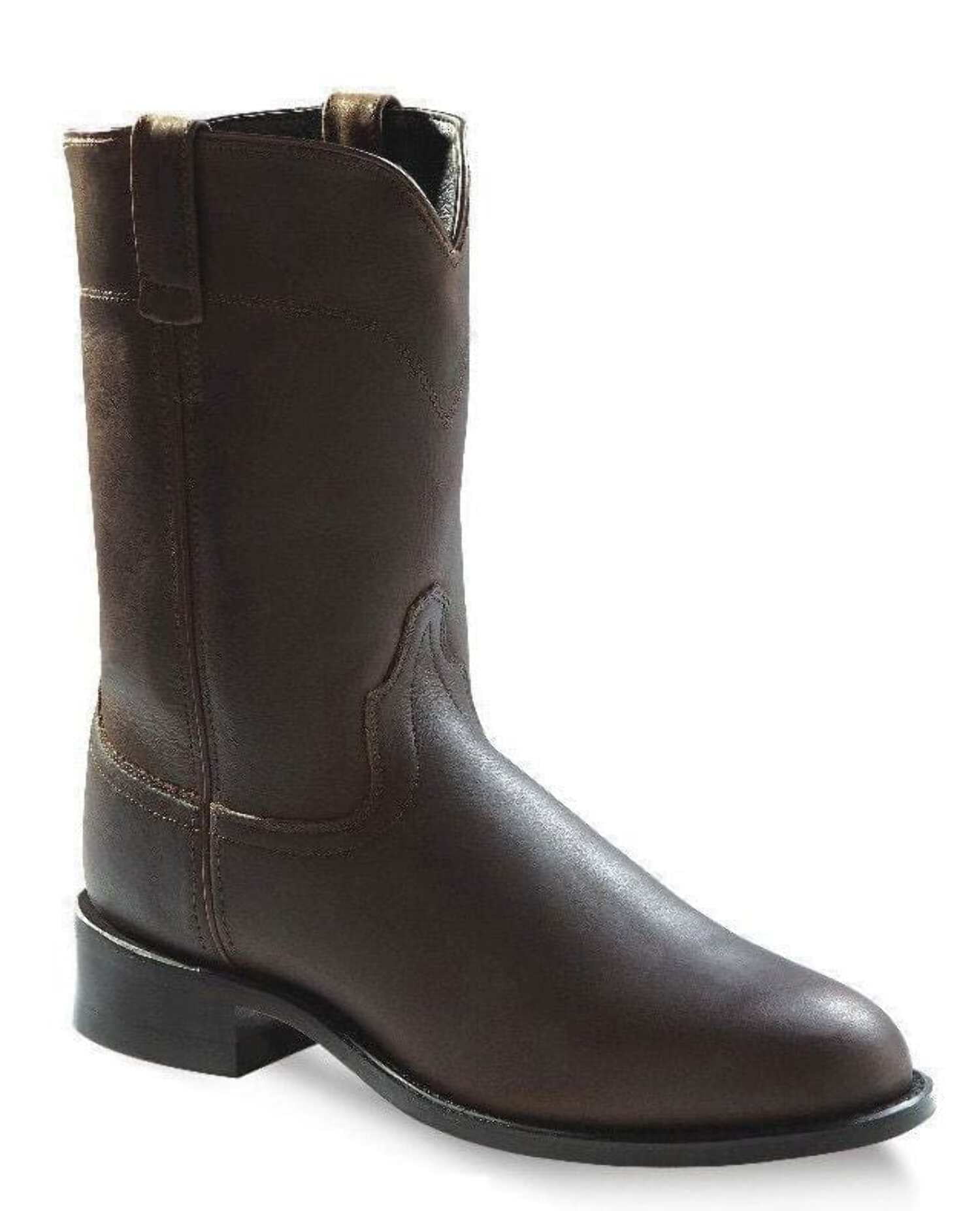 Old West Men's 10 Inch Roper Toe Cowboy Boots - Walmart.com