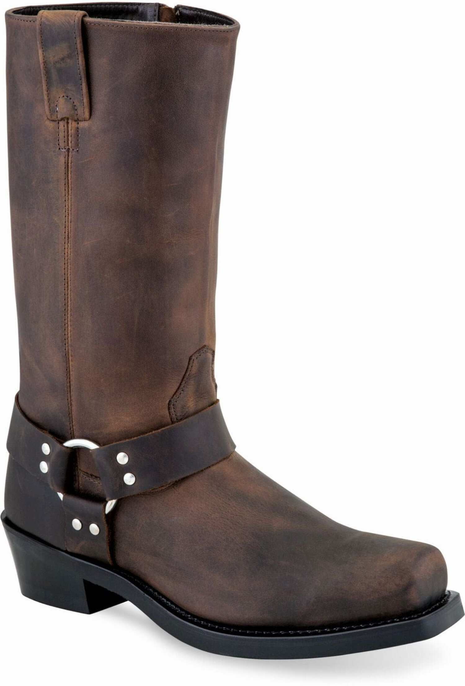 Old West Men's 12 Inch Square Toe Harness Boots with Leather Lining and ...