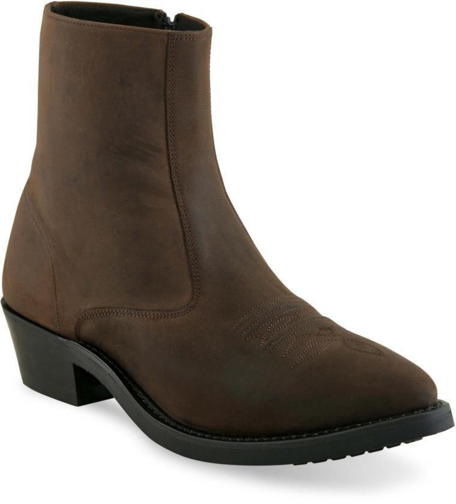 Old West Men's 7 Inch Narrow Round Toe Riding Ankle Boots - Walmart.com