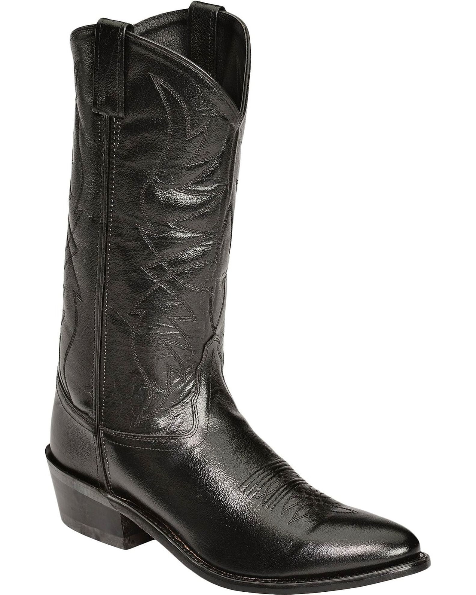 Old West Men's Smooth Leather Western Boot Round Toe - SCM7037 7.5 EE ...