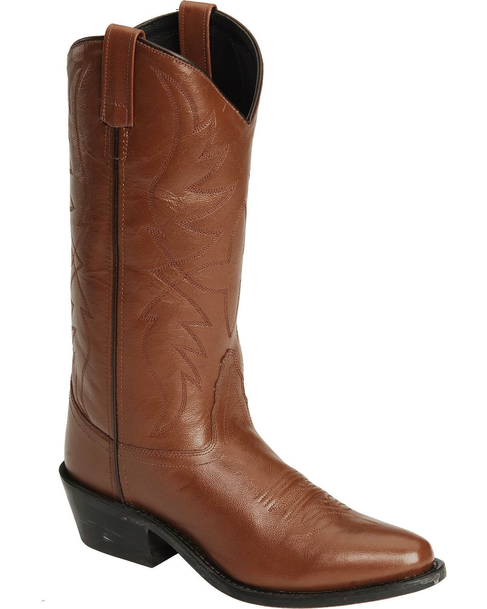 Old West Men's Smooth Leather Western Boot Round Toe Tan 12 D(M) US ...