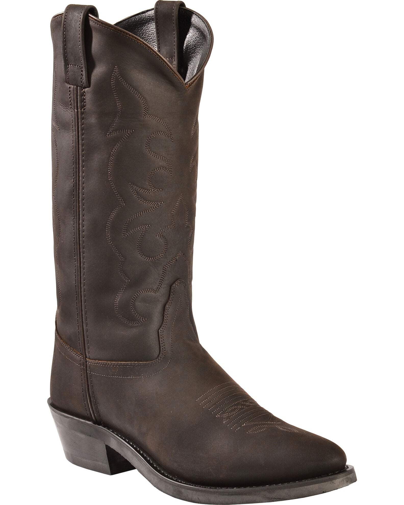 Old West Men's Western Boot In Distressed Leather - Walmart.com