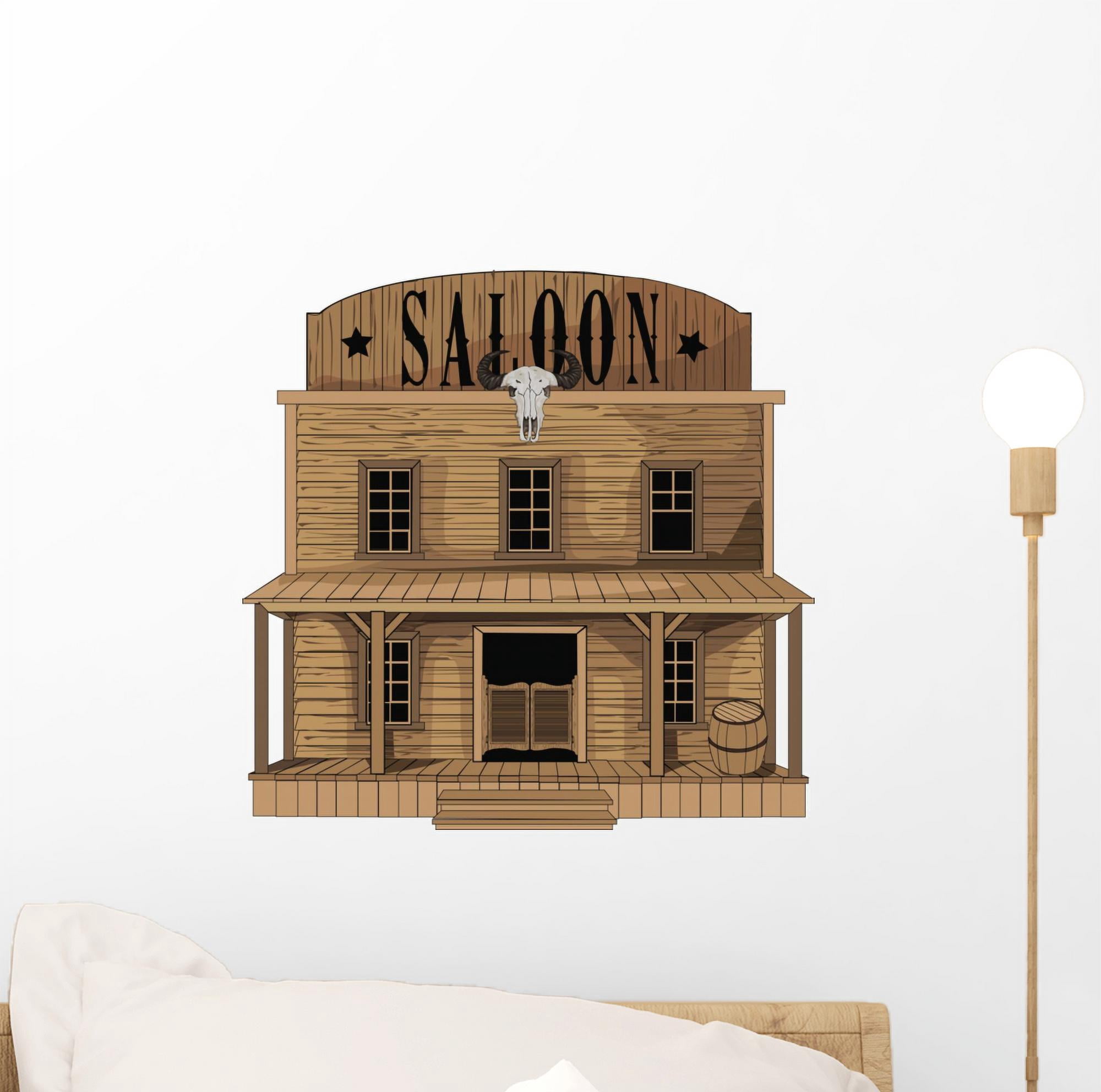 Old West Saloon Wall Decal Wallmonkeys Peel and Stick Graphic (12 in W ...