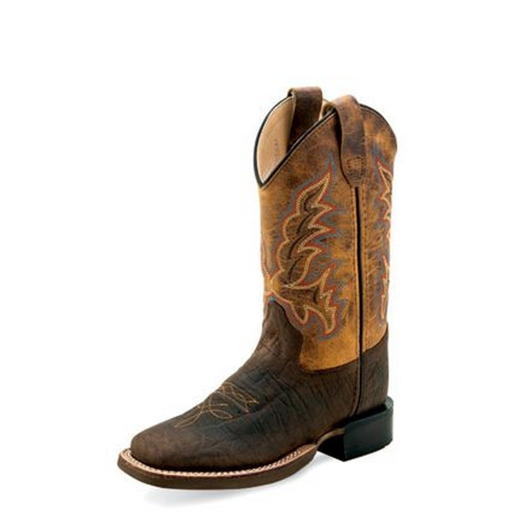 Old West Western Boots Boys Goodyear Stitch Dark Brown BSC1955 ...