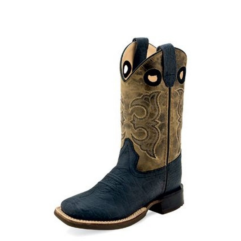Old West Western Boots Boys Leather Welt Black Cactus Brown BSC1966 ...