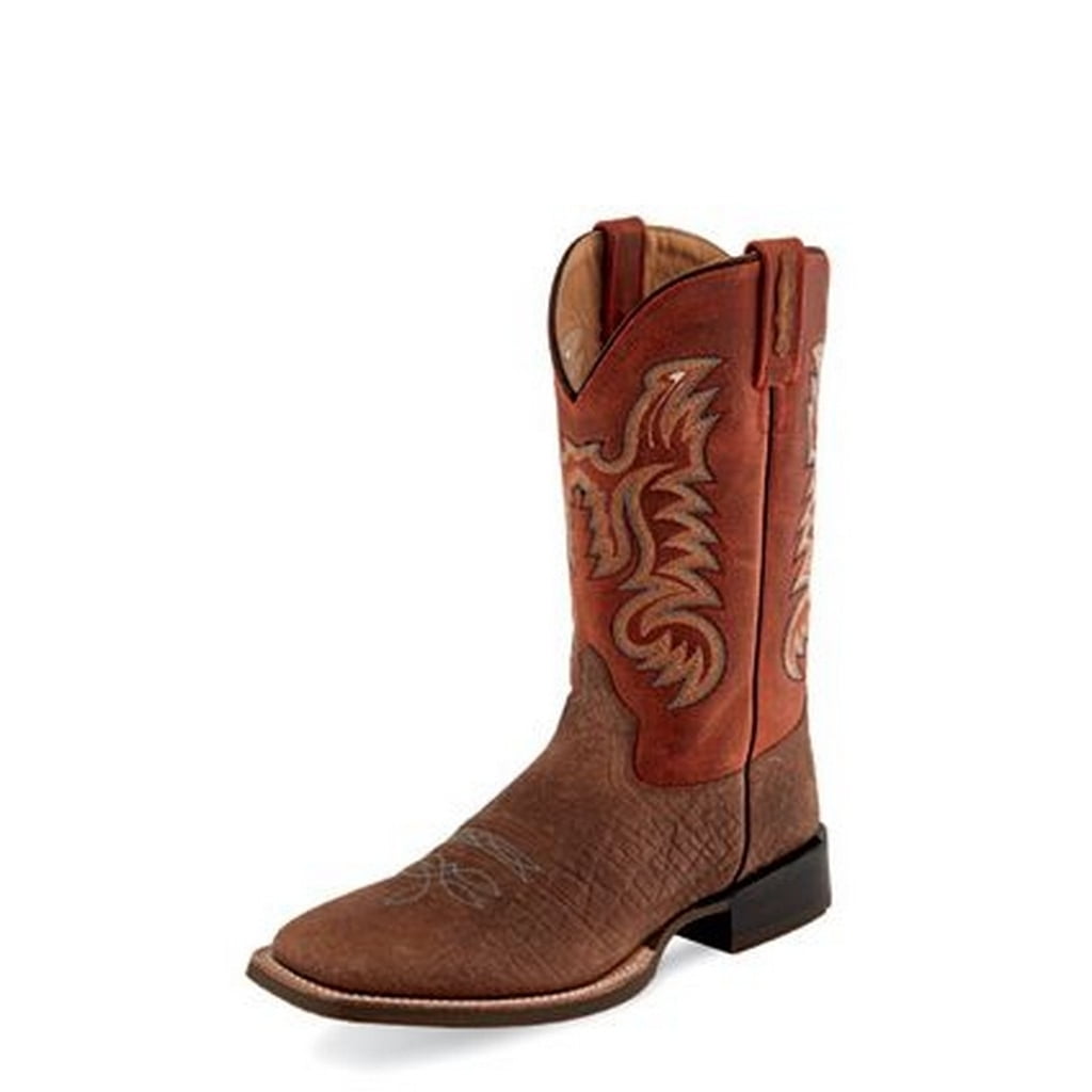 Old West Western Boots Mens Fancy Stitch Leather Lined Red BSM1838 ...