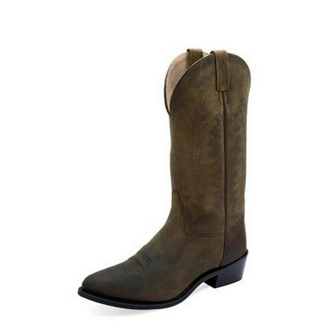 Old West Western Boots Mens Round Fancy Leather Brown OW2040 - Walmart.com