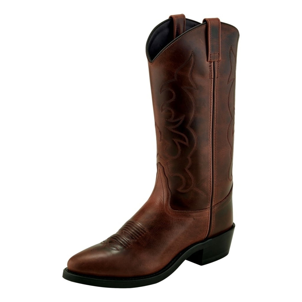 Old West Western Boots Mens Round Toe Cowboy Heel Pull On TBM3012 ...