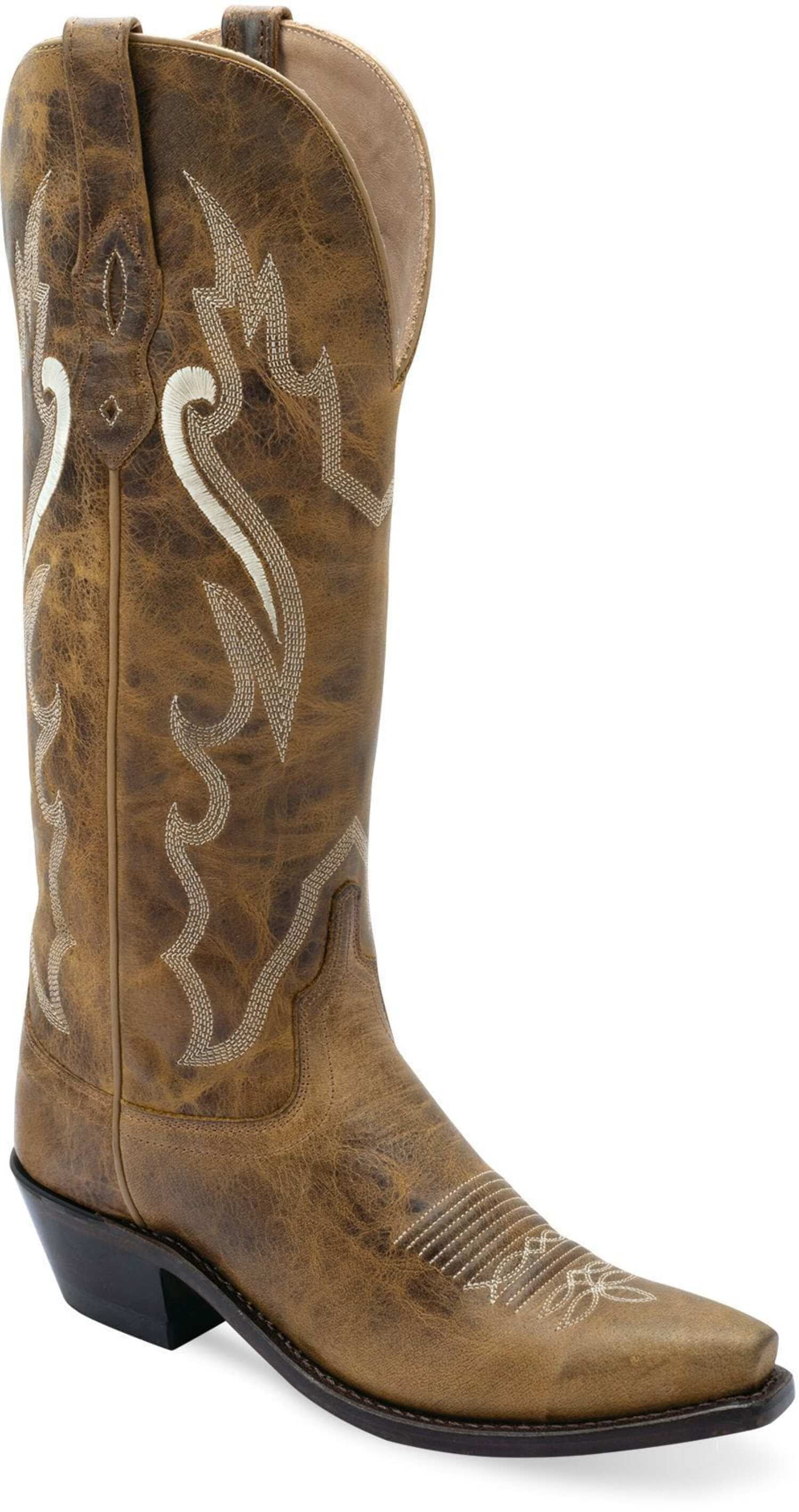 Old West Womens Western Burnt Tan Leather Cowboy Boots 7.5 B - Walmart.com
