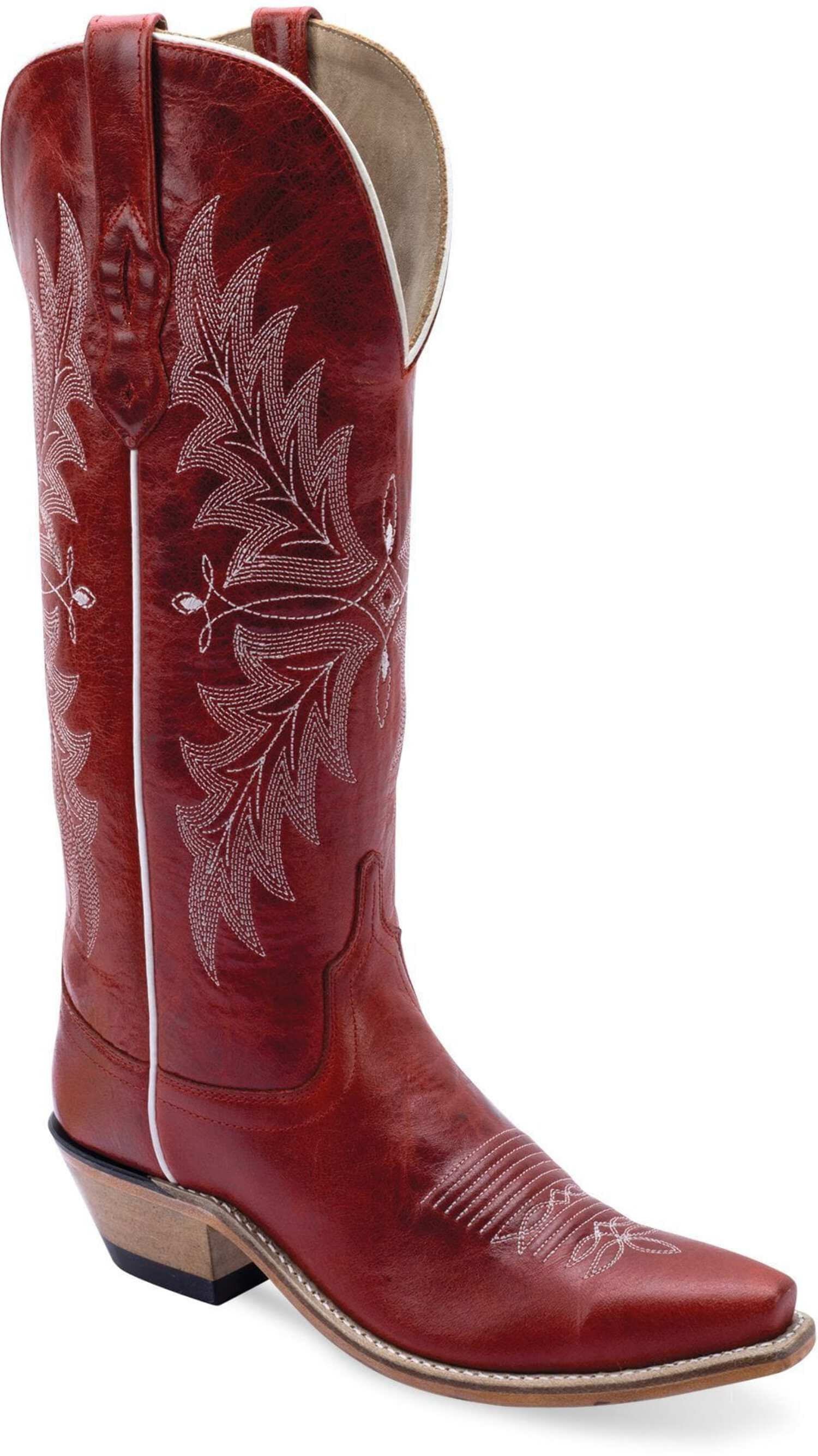 Old West Womens Western Red Leather Cowboy Boots 7 B - Walmart.com