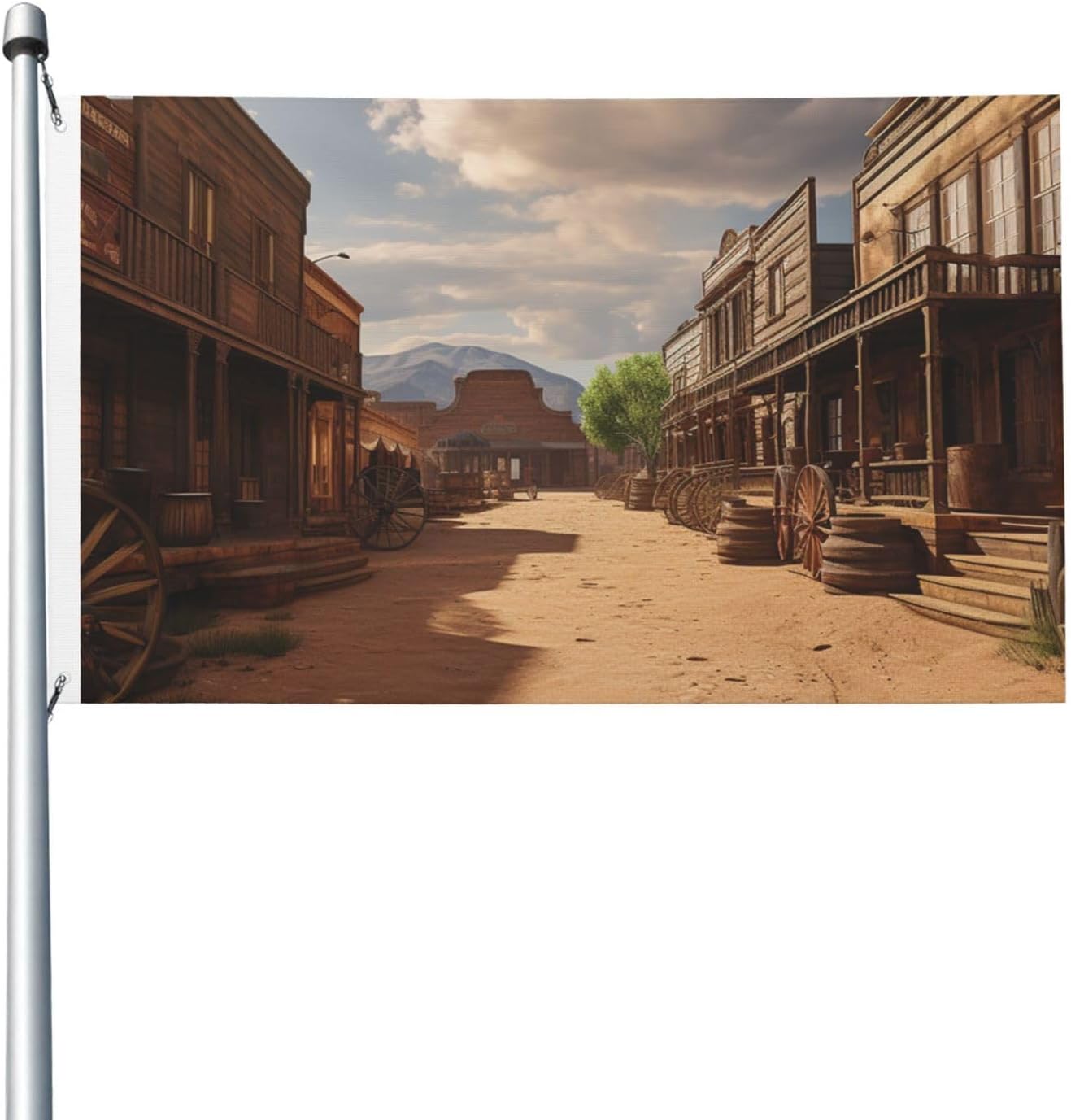Old Wild West Cowboy Town Flag 3x5 ft Flags for Outside Funny Banner ...