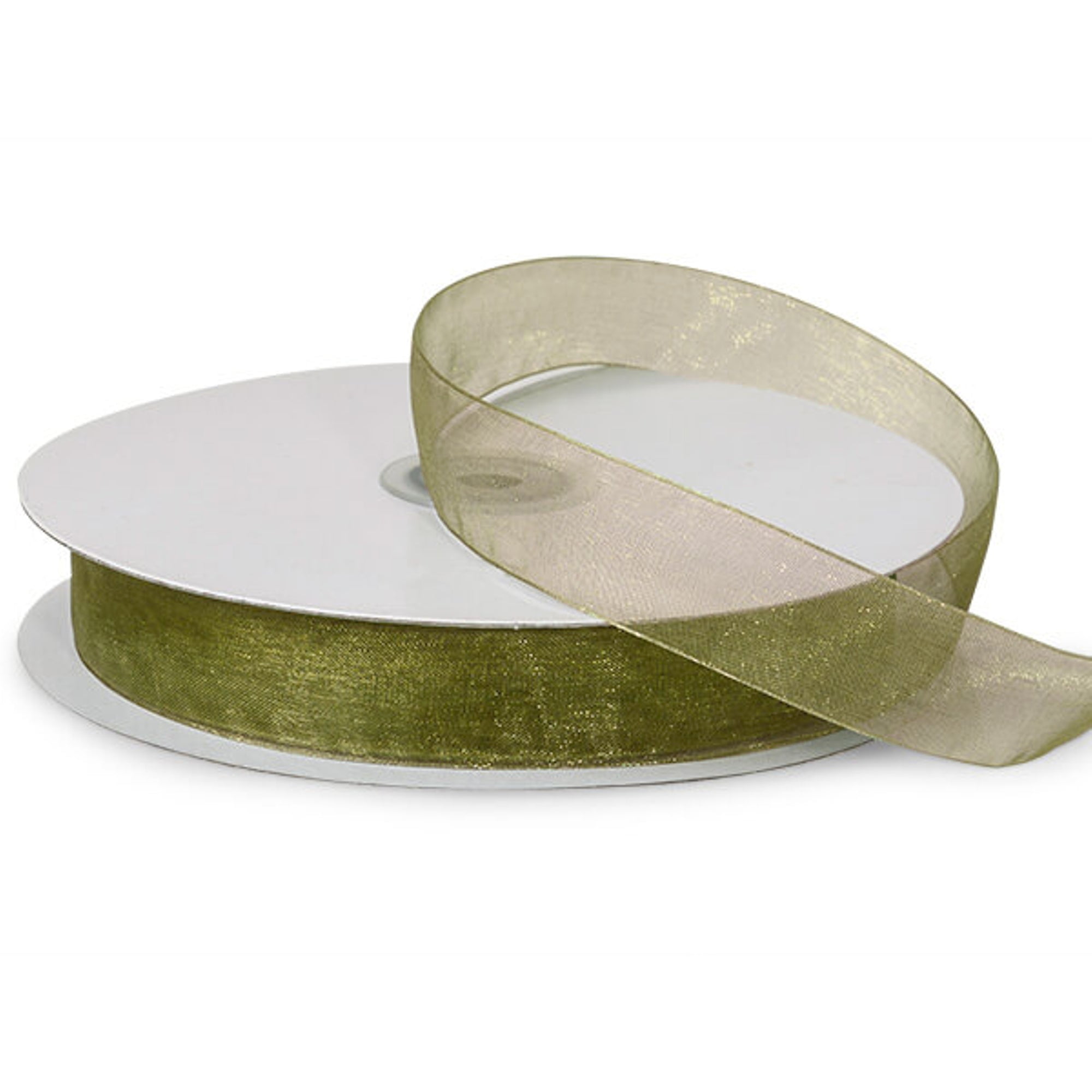 Old Willow Green Sheer Organza Ribbon - 3/8 Inch Wide - 25 Yards ...