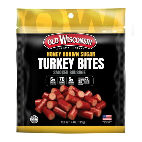 Old Wisconsin Gluten Free Honey Turkey Sausage Snack Bites, 4oz ...