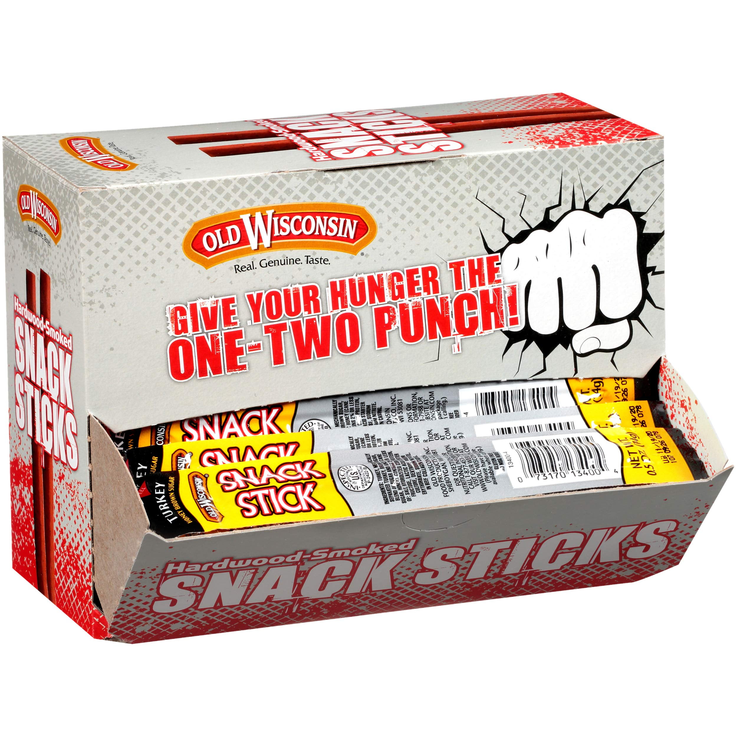 Old Wisconsin Honey Turkey SAF21 Sausage Snack Sticks, Naturally Smoked ...