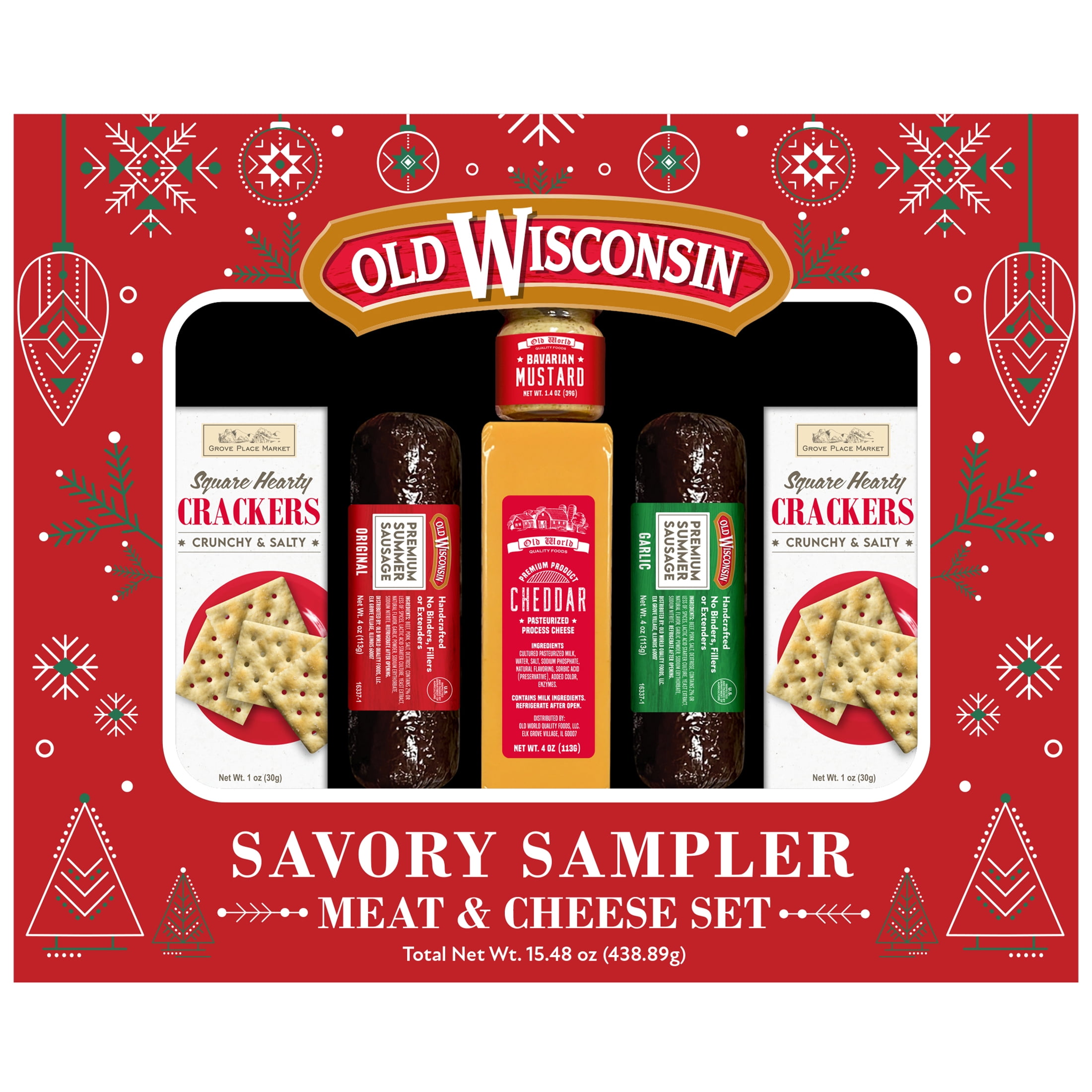 Old Wisconsin Savory Sampler: Smoked Summer Sausage, Cheddar Cheese ...