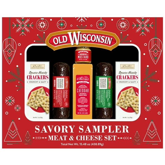 Old Wisconsin Savory Sampler: Smoked Summer Sausage, Cheddar Cheese ...