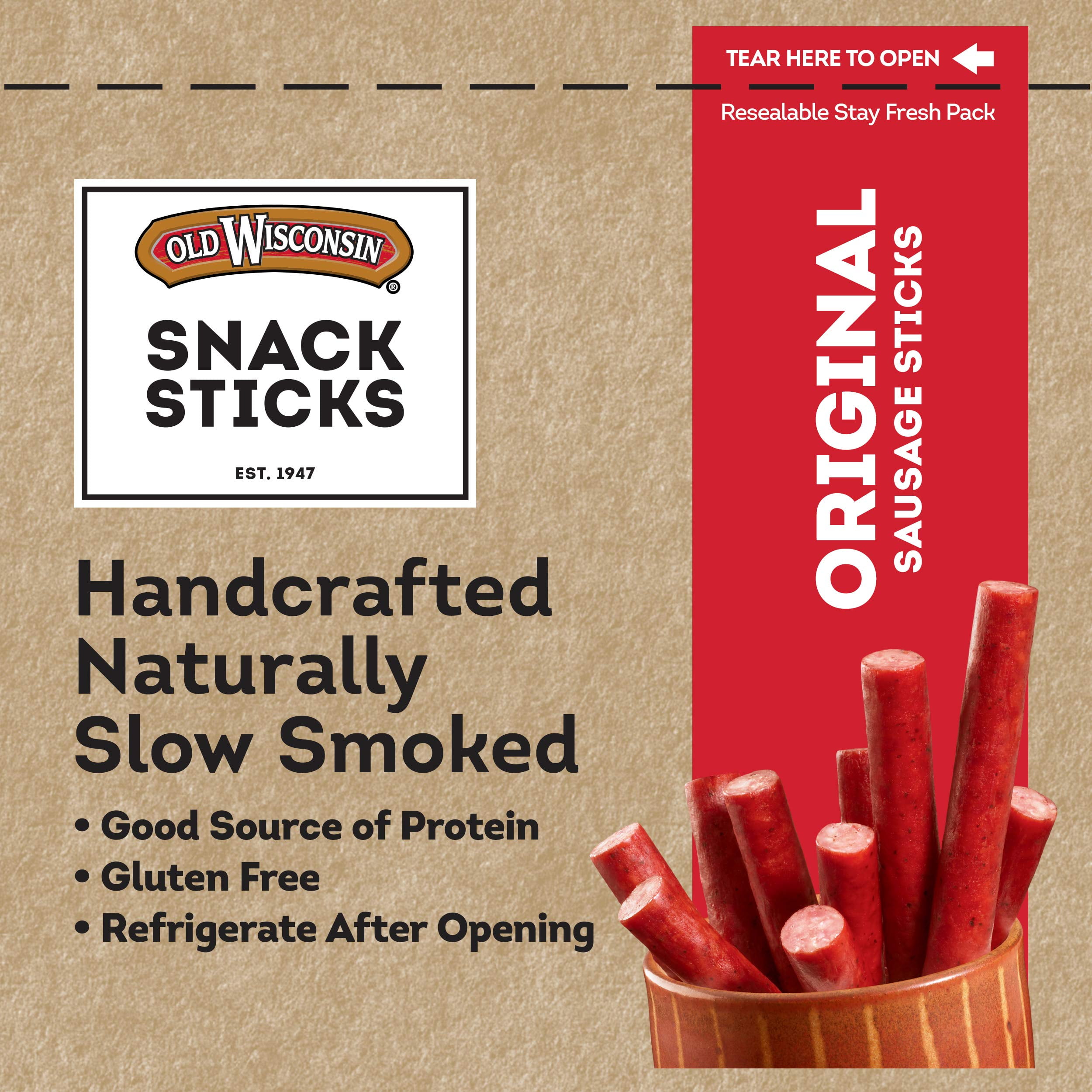 Old Wisconsin Snack Sticks, Original, 8-Ounce Package - Walmart.com