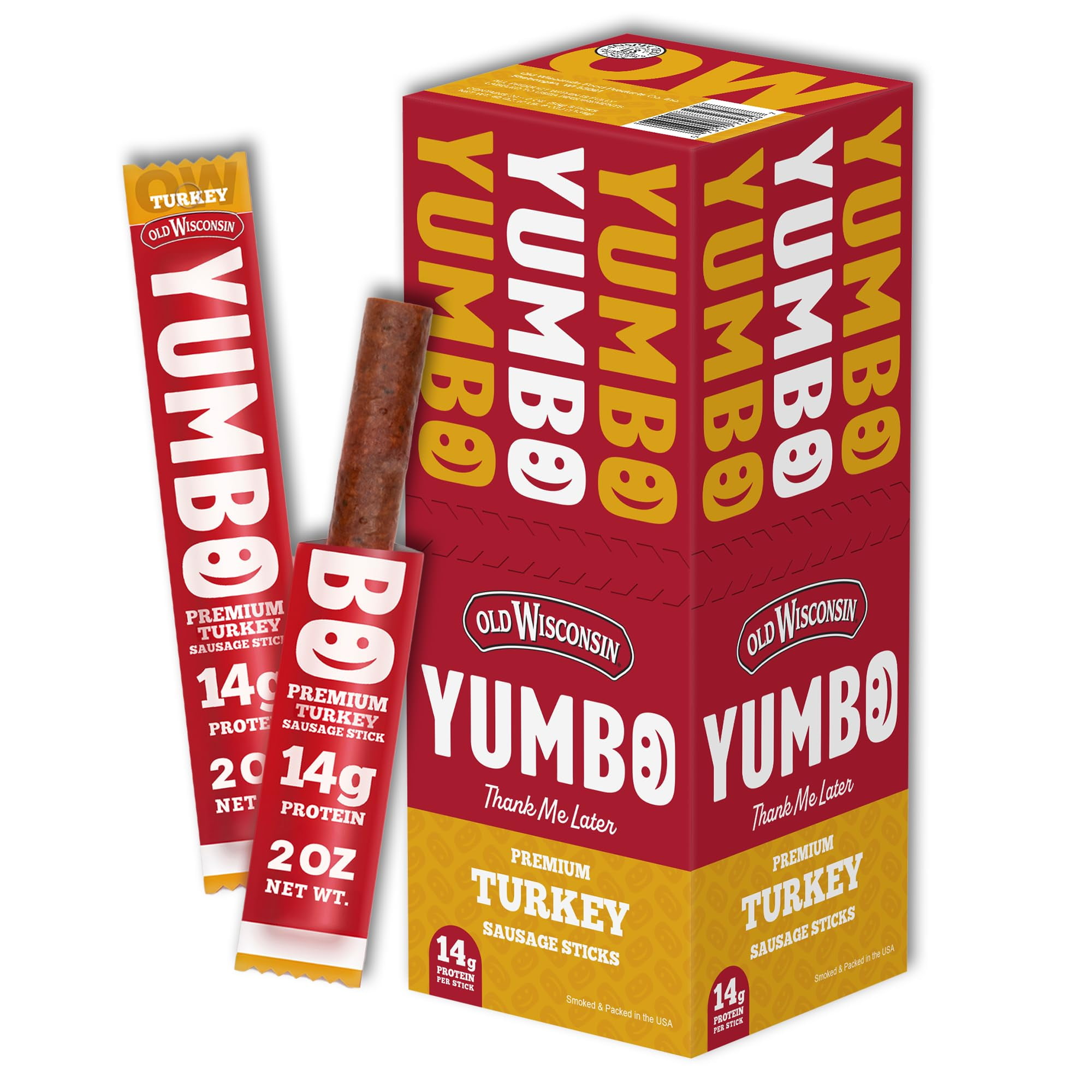 Old Wisconsin Yumbo Summer IEF31 Sausage Snack Sticks, Ready to Eat ...