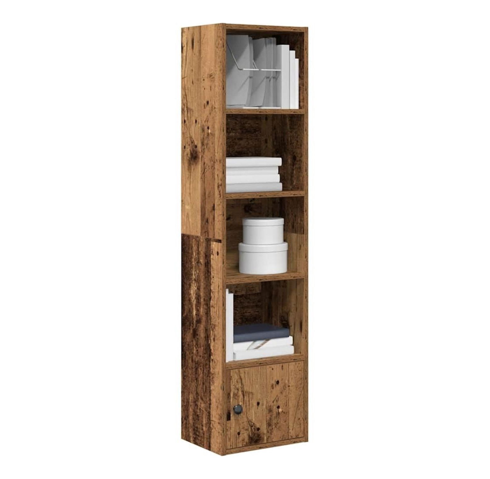 Old Wood Bookcase - Medium Engineered Wood Rectangular Bookshelf ...