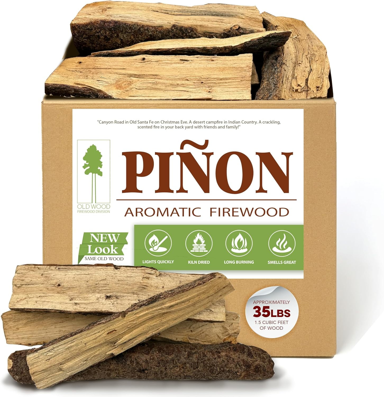 Old Wood Piñon & Juniper Firewood Box - Aromatic Blend for Indoor ...
