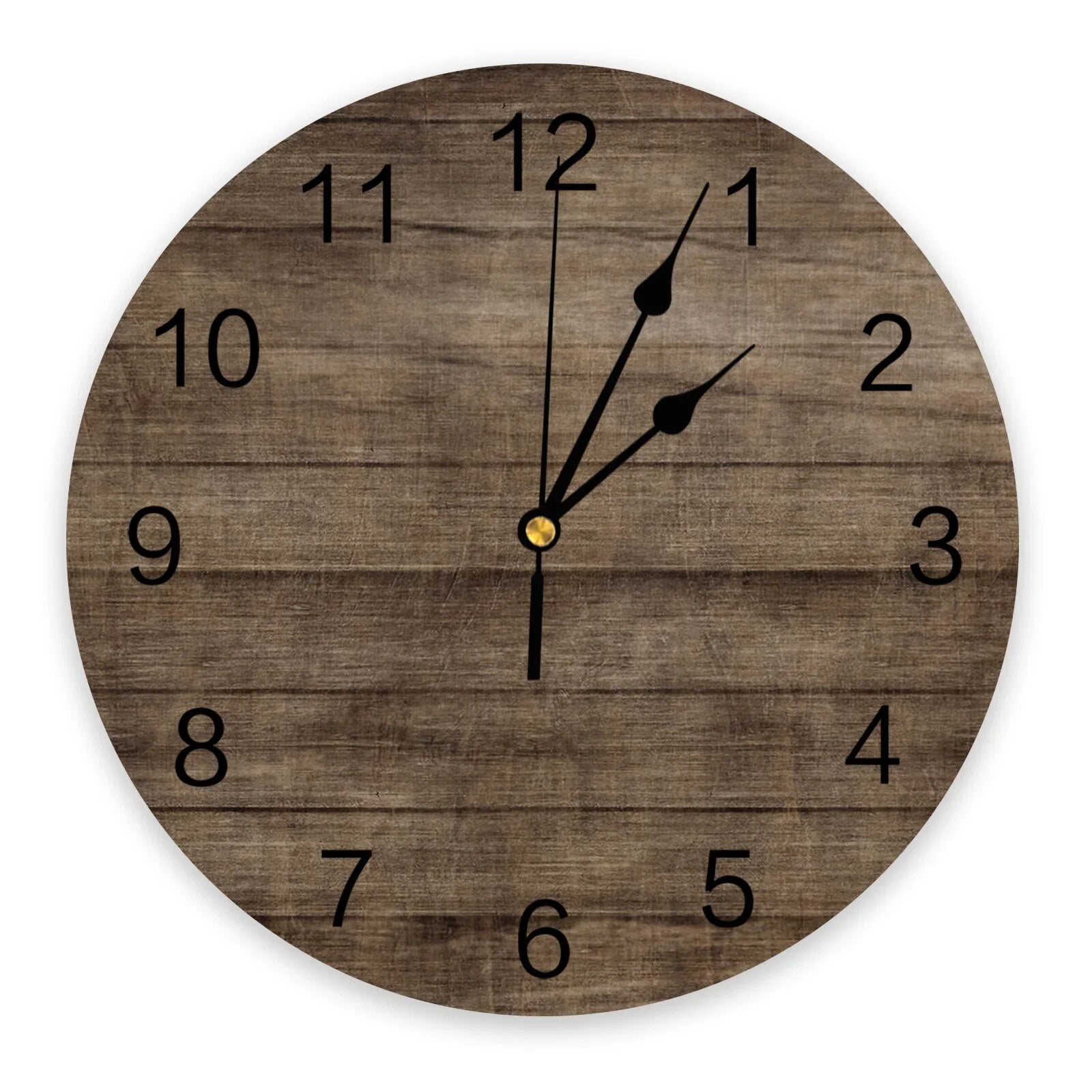 Old Wooden Board Wall Brown Wall Clocks Silent Home Cafe Office Wall ...