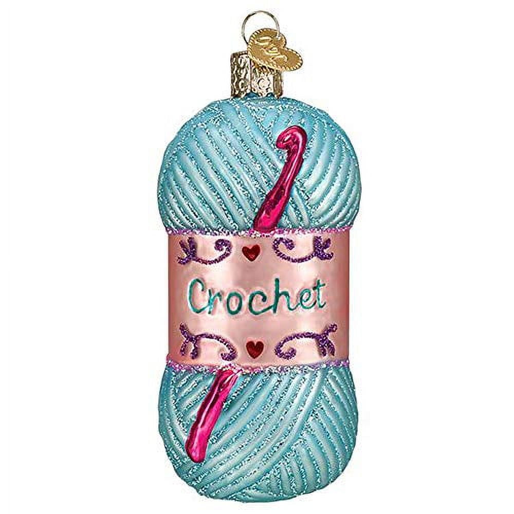 Old World Christmas Crafts Glass Blown Crochet Yarn Ornament with Free ...