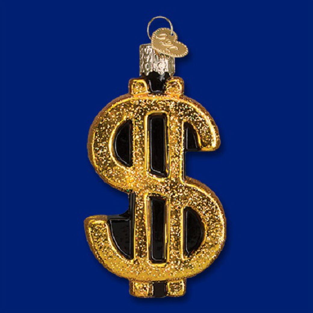Old World Christmas Dollar Sign Money Glass Ornament FREE BOX 36168 ...