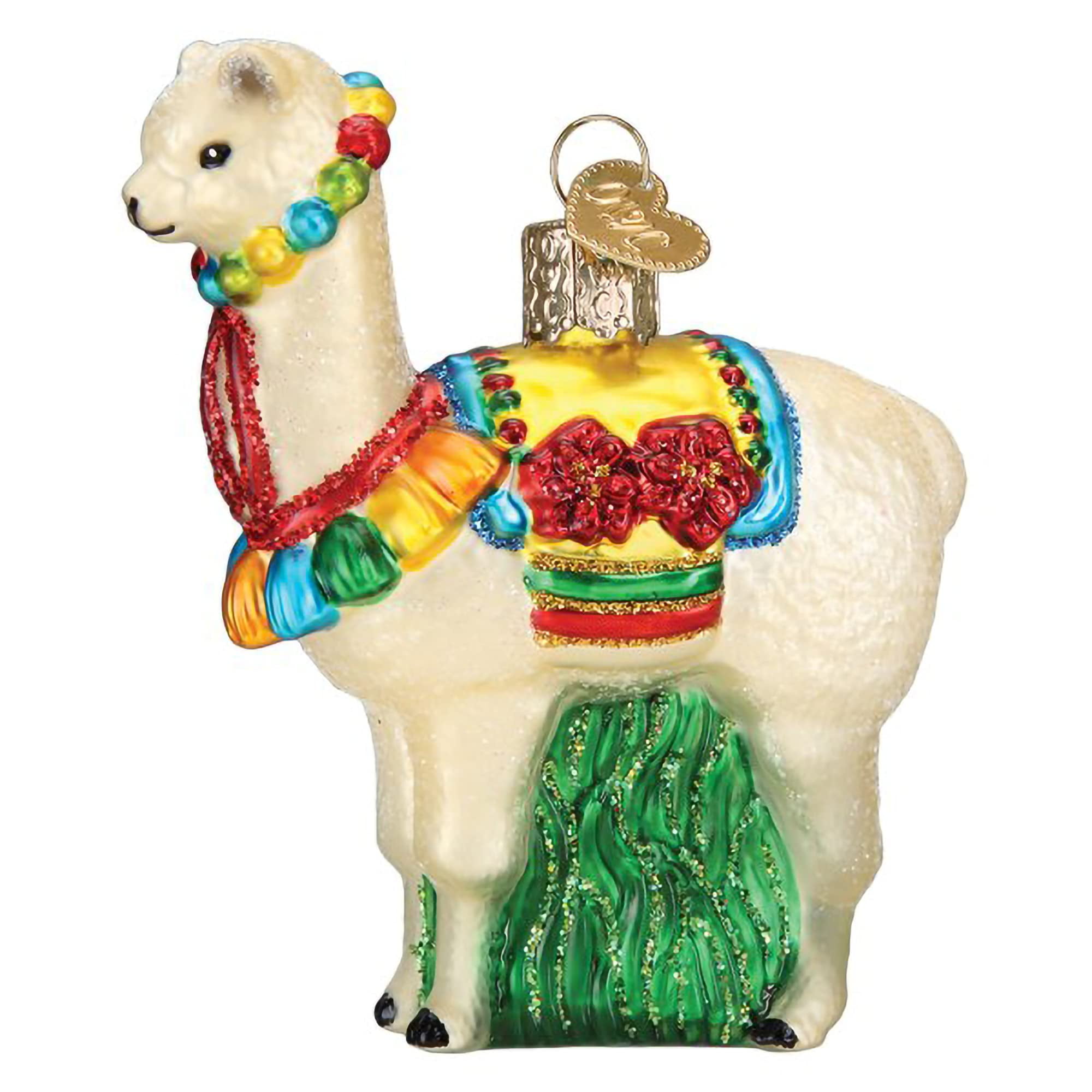 Old World Christmas Festive Alpaca Glass Blown Ornament for Christmas ...