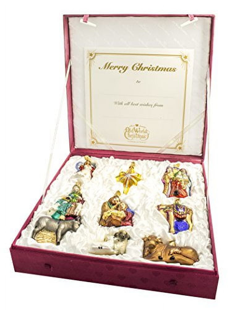 Old World Christmas 14020 9pc Glass Blown Nativity Collection Ornament ...