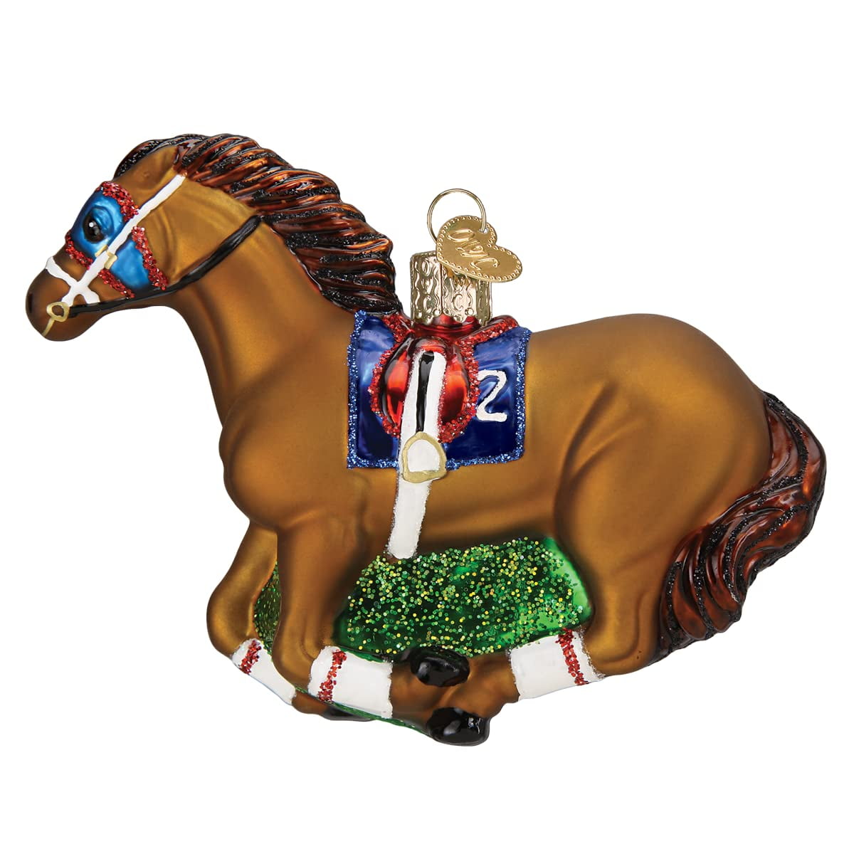 Old World Christmas Racehorse Glass Blown Ornament for Christmas Tree ...