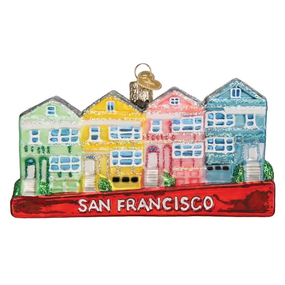 Old World Christmas San Francisco Painted Ladies Glass Ornament ...