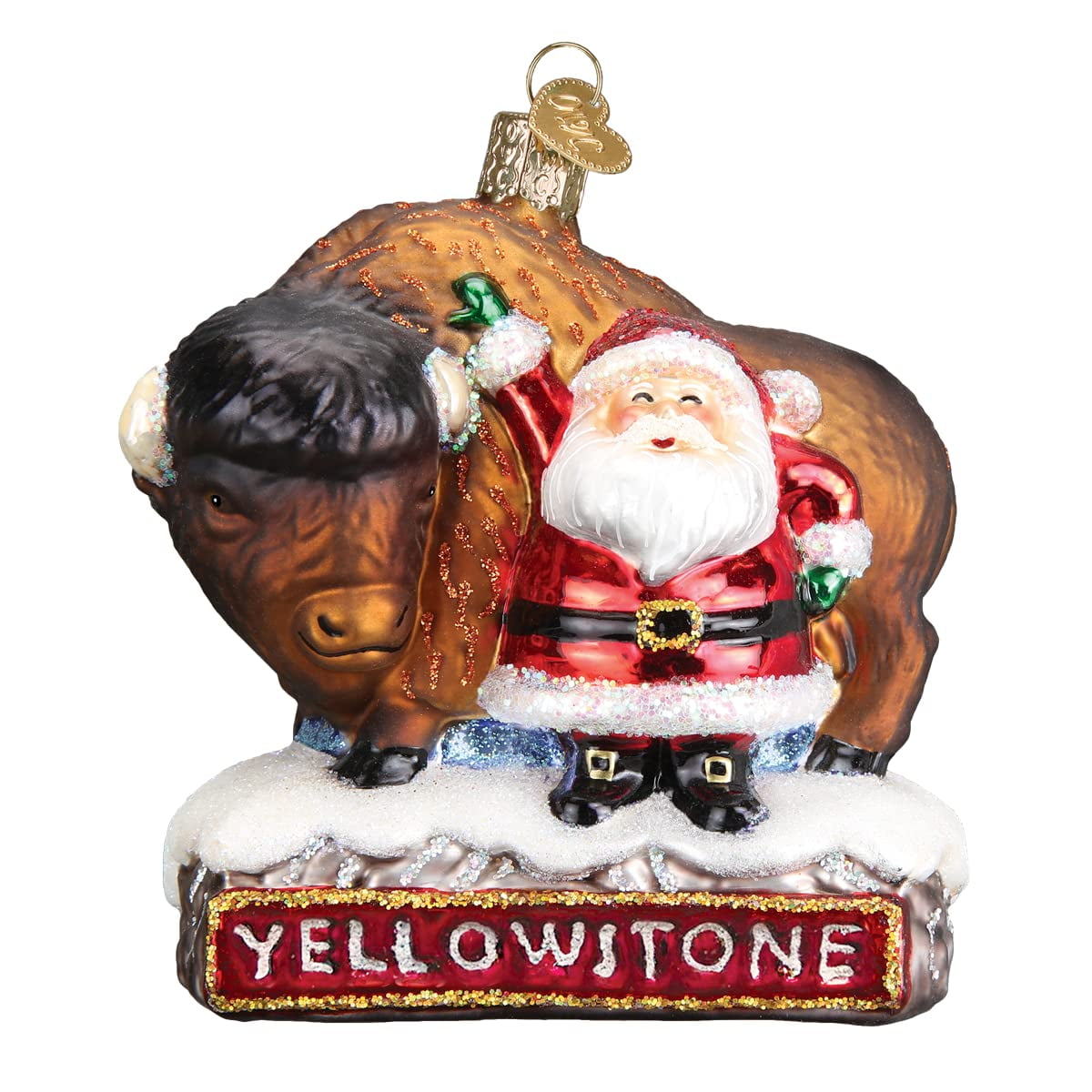 Old World Christmas Santa with Bison Christmas Ornament, Multi-Colored ...