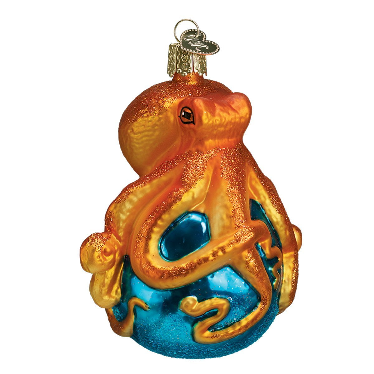 Old World Christmas Hand Blown Glass Octopus Holiday Ornament with ...