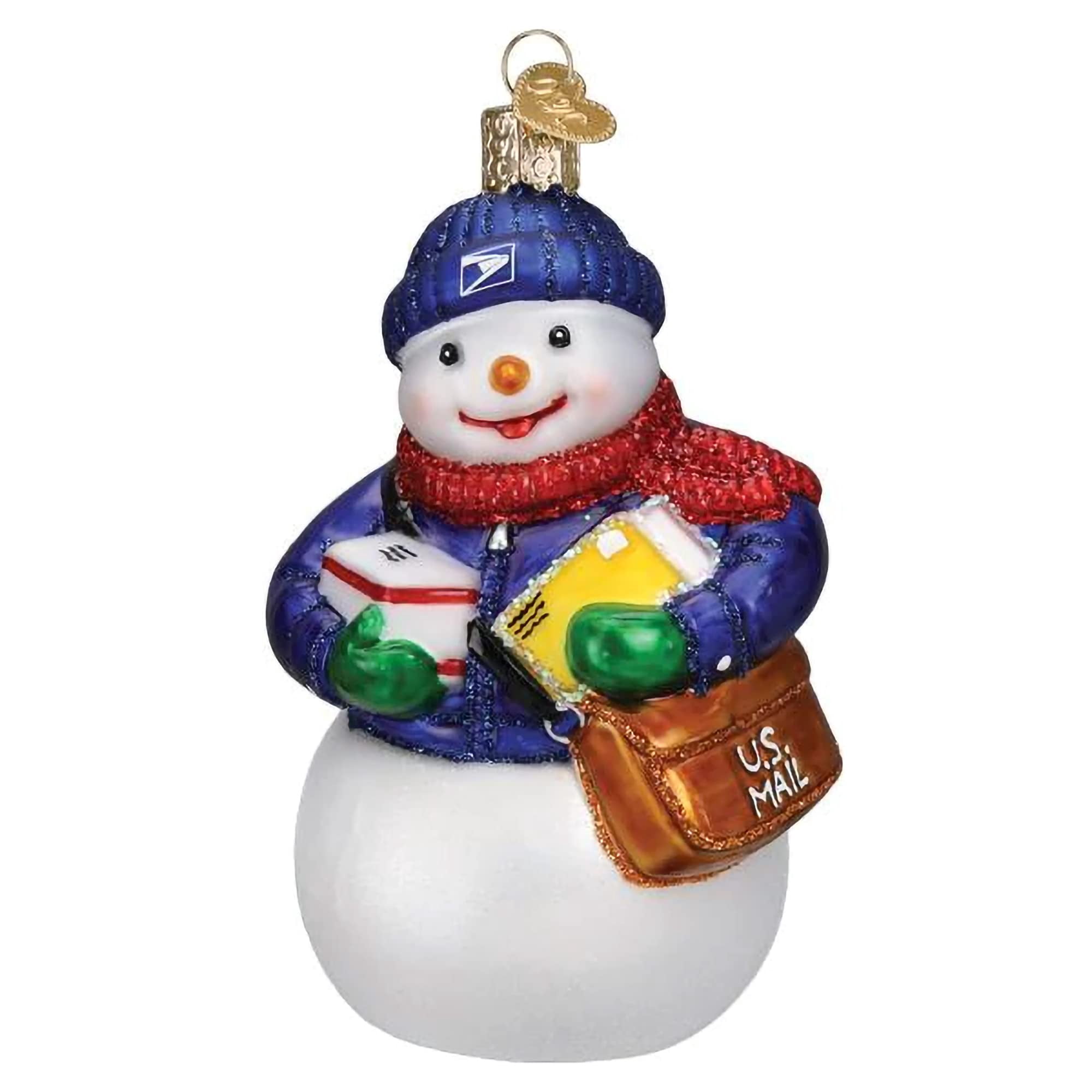 Old World Christmas USPS Snowman Glass Blown Christmas Tree Ornament ...