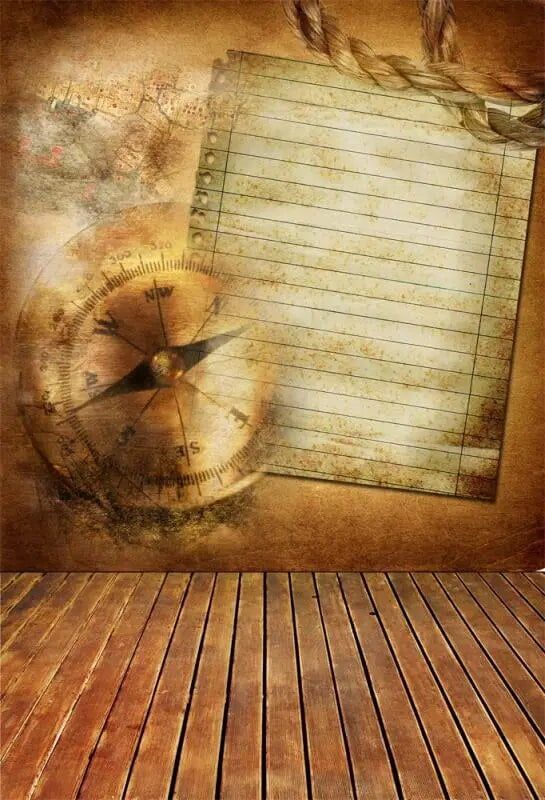 Old World Map Rope Compass Wooden Board Baby Photographic Backgrounds ...