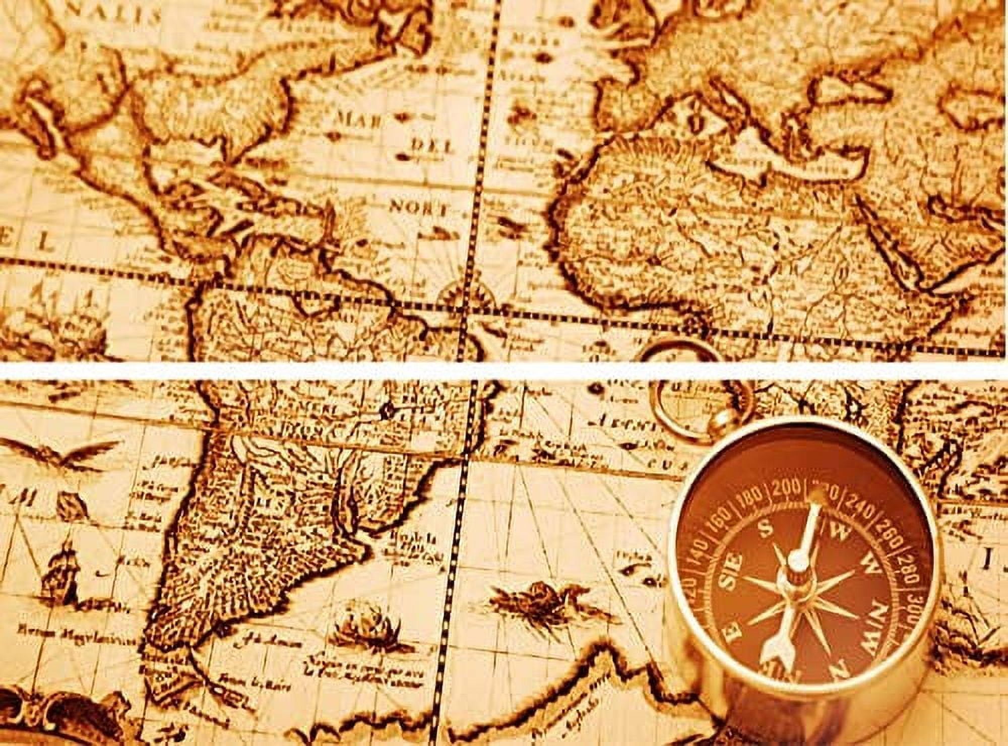 Old World Map Strips Edible Cake Topper fits 1/4 Sheet cake or larger ...