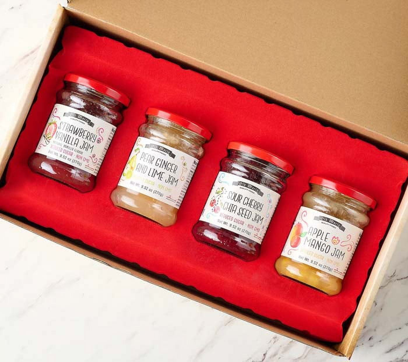 Old World Quality Foods Premium European Fruit Jam Sampler with ...