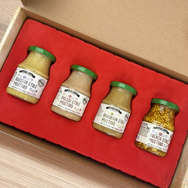 Old World Quality Foods Premium European Mustard Sampler with Bavarian ...