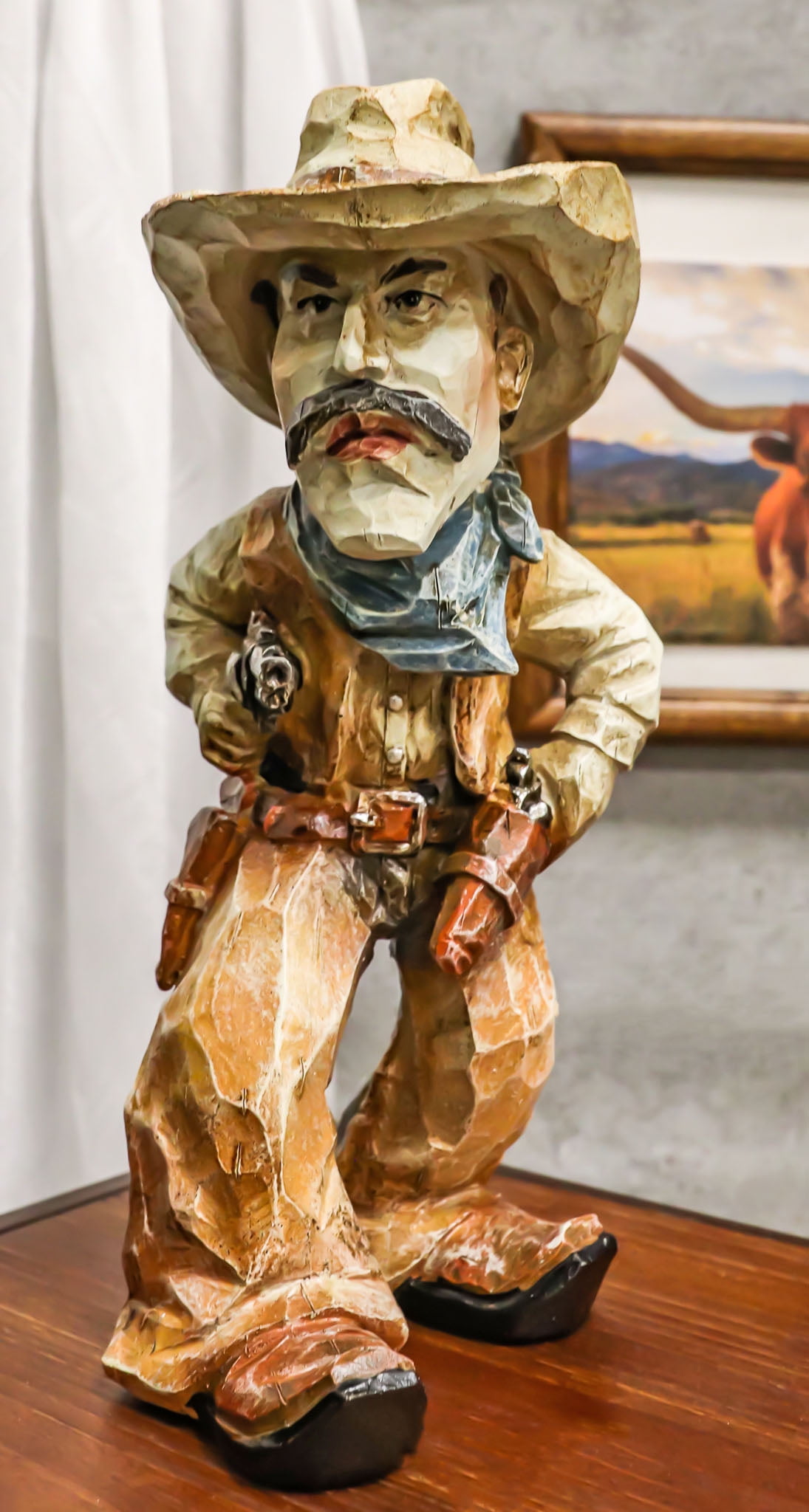 Old World Rustic Western Vintage Old Grit Cowboy With Guns Blazing ...