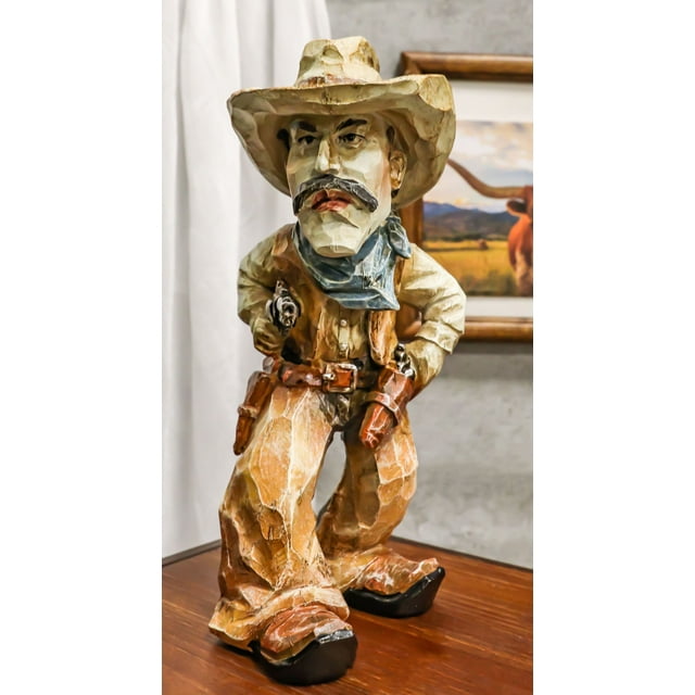 Old World Rustic Western Vintage Old Grit Cowboy With Guns Blazing ...