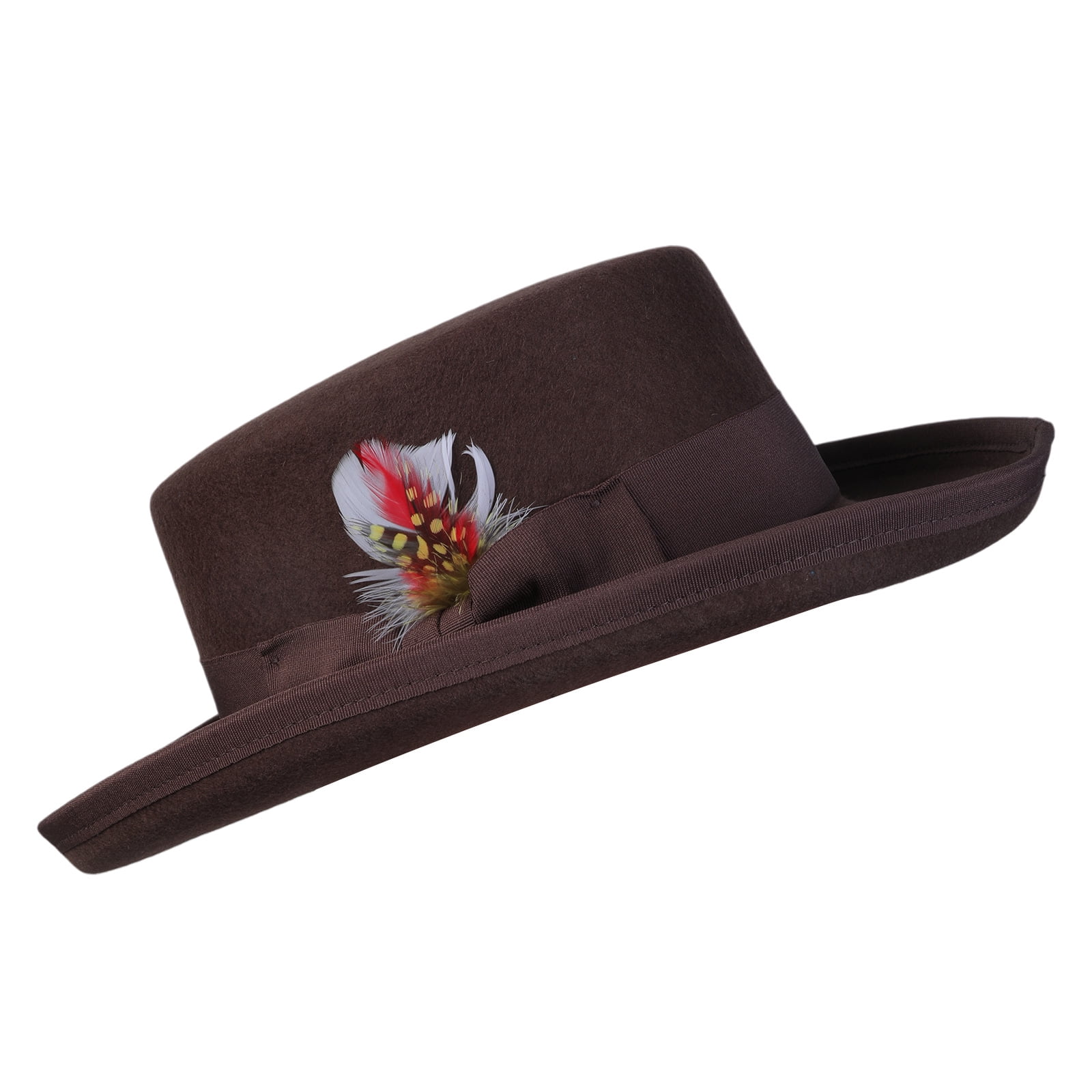 Old-fashioned Wool Fedoras Top Hat for Travel Short Brimmed Hat Western ...