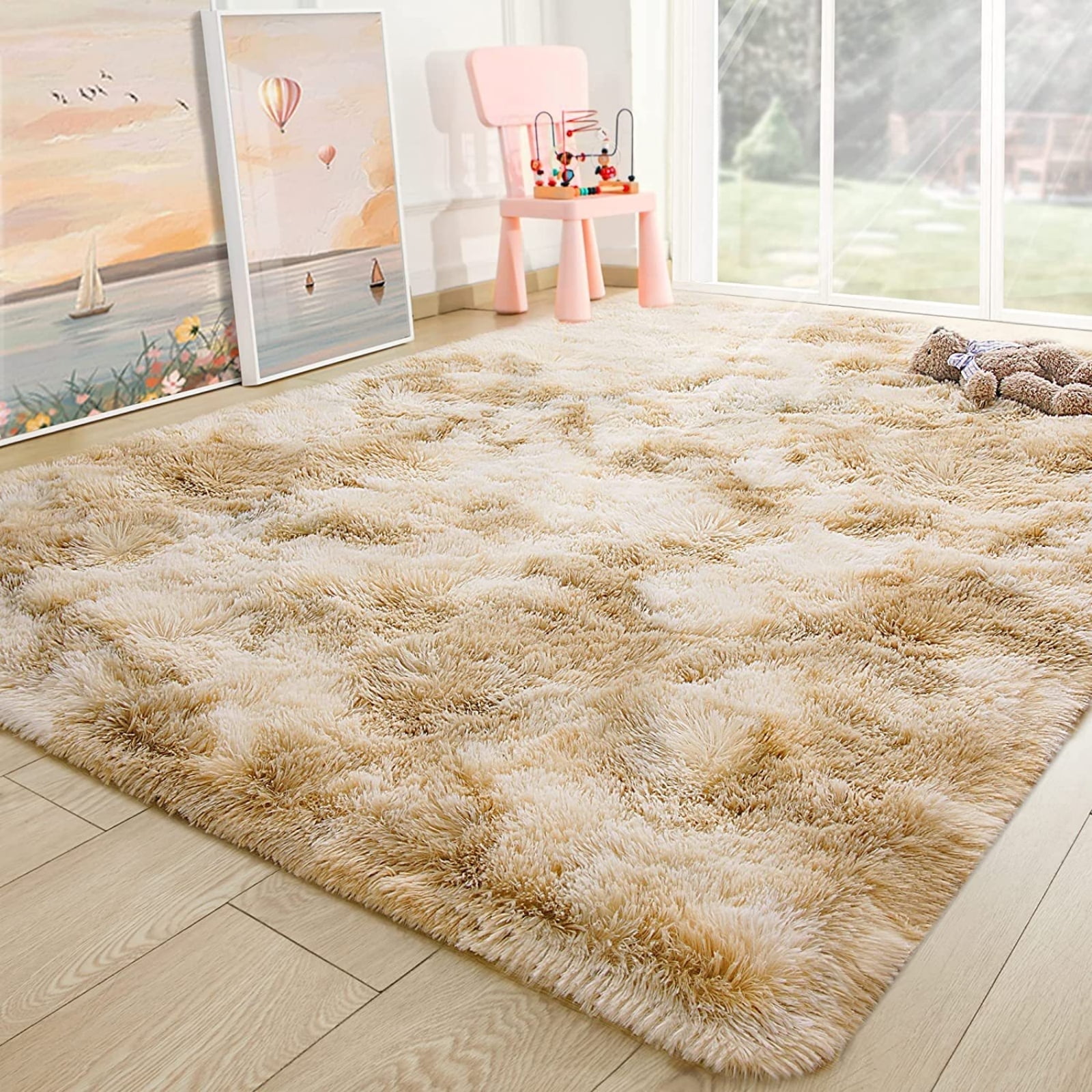 OldPAPA Fluffy Rugs for Living Room, Washable Rugs, 2x6 Area Shag Rugs ...