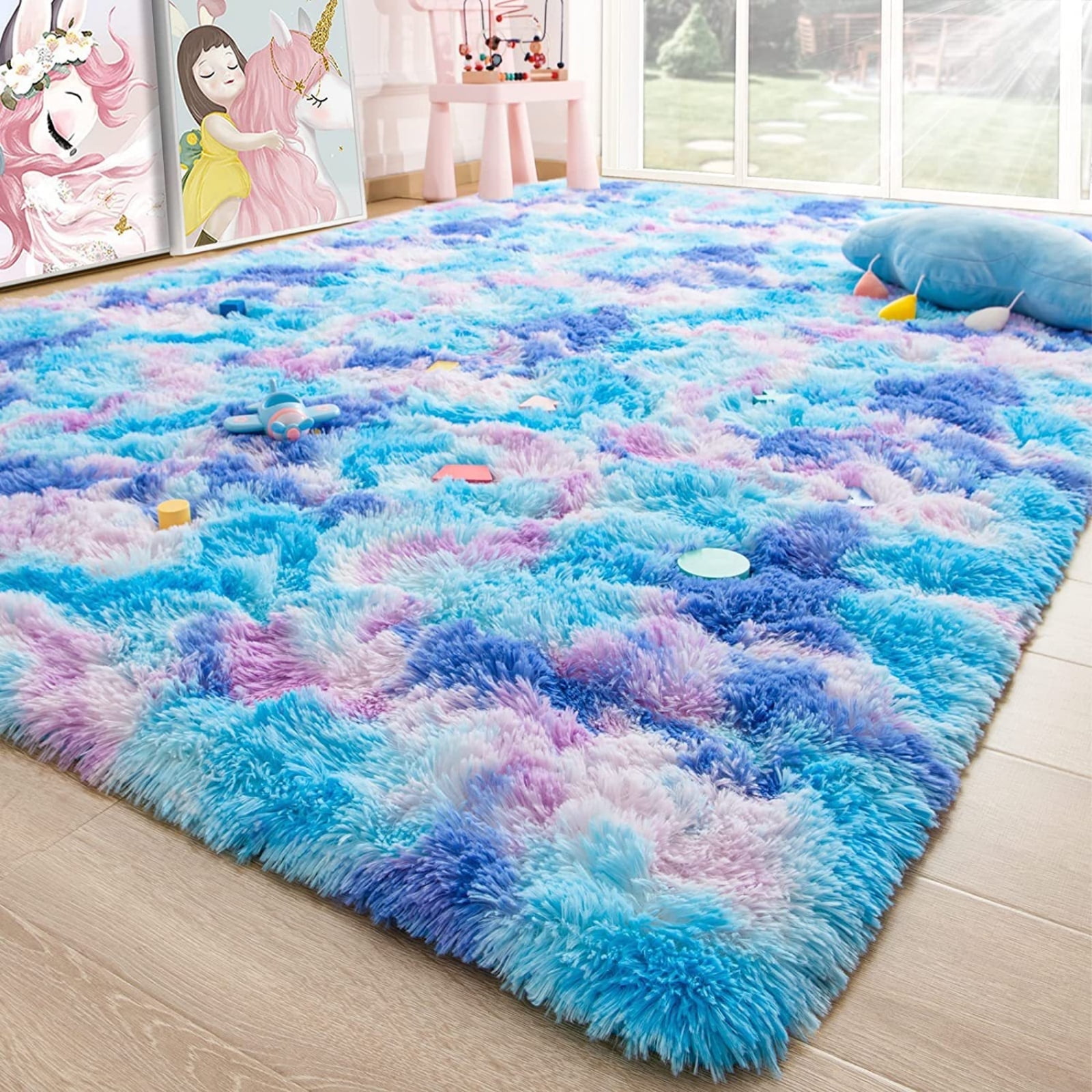 OldPAPA Fluffy Rugs for Living Room, Washable Rugs, 2x6 Area Shag Rugs ...