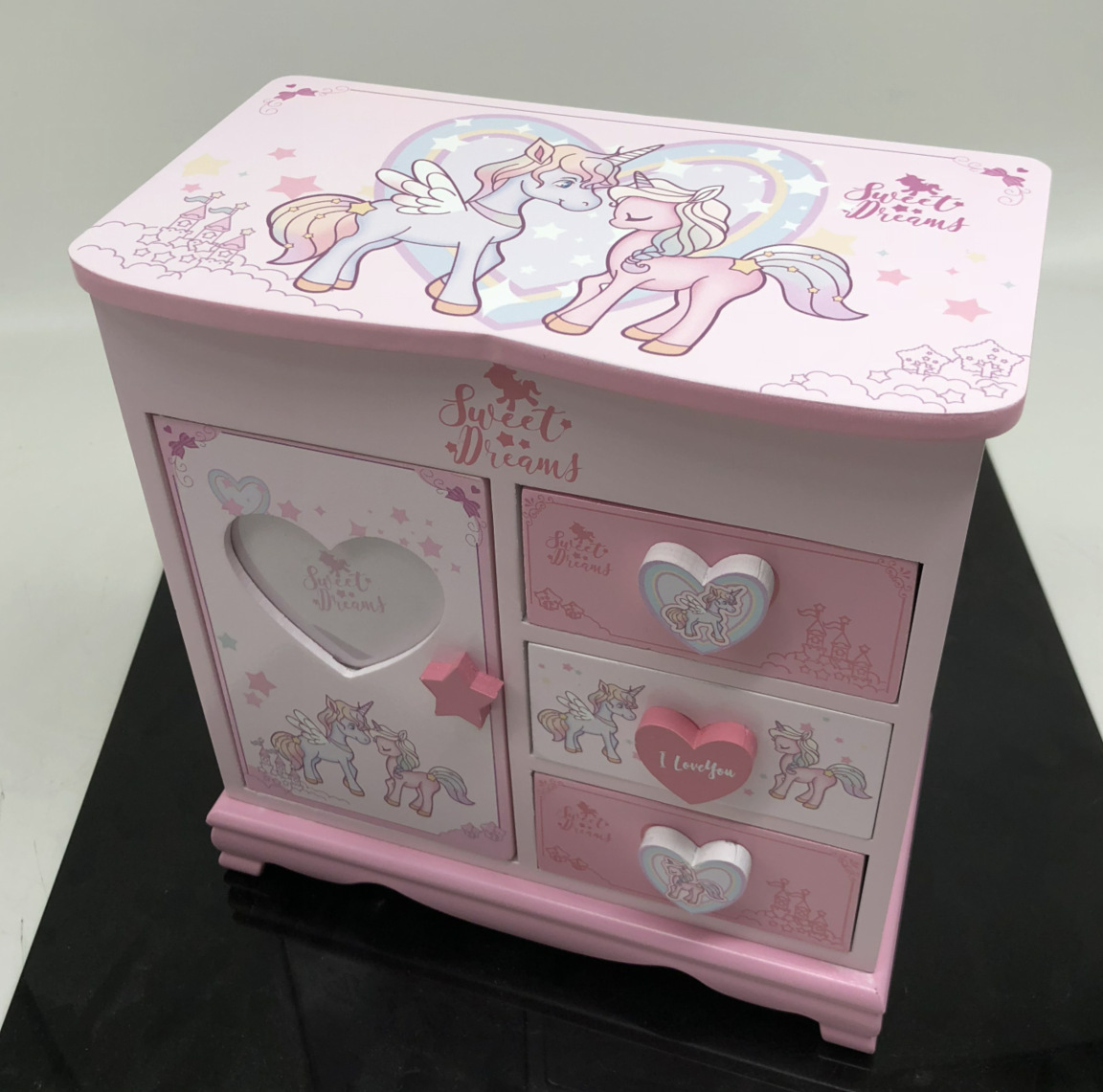 OldPAPA Girls Kids Jewelry Box,Princess Cute Wooden Jewelry Box with ...
