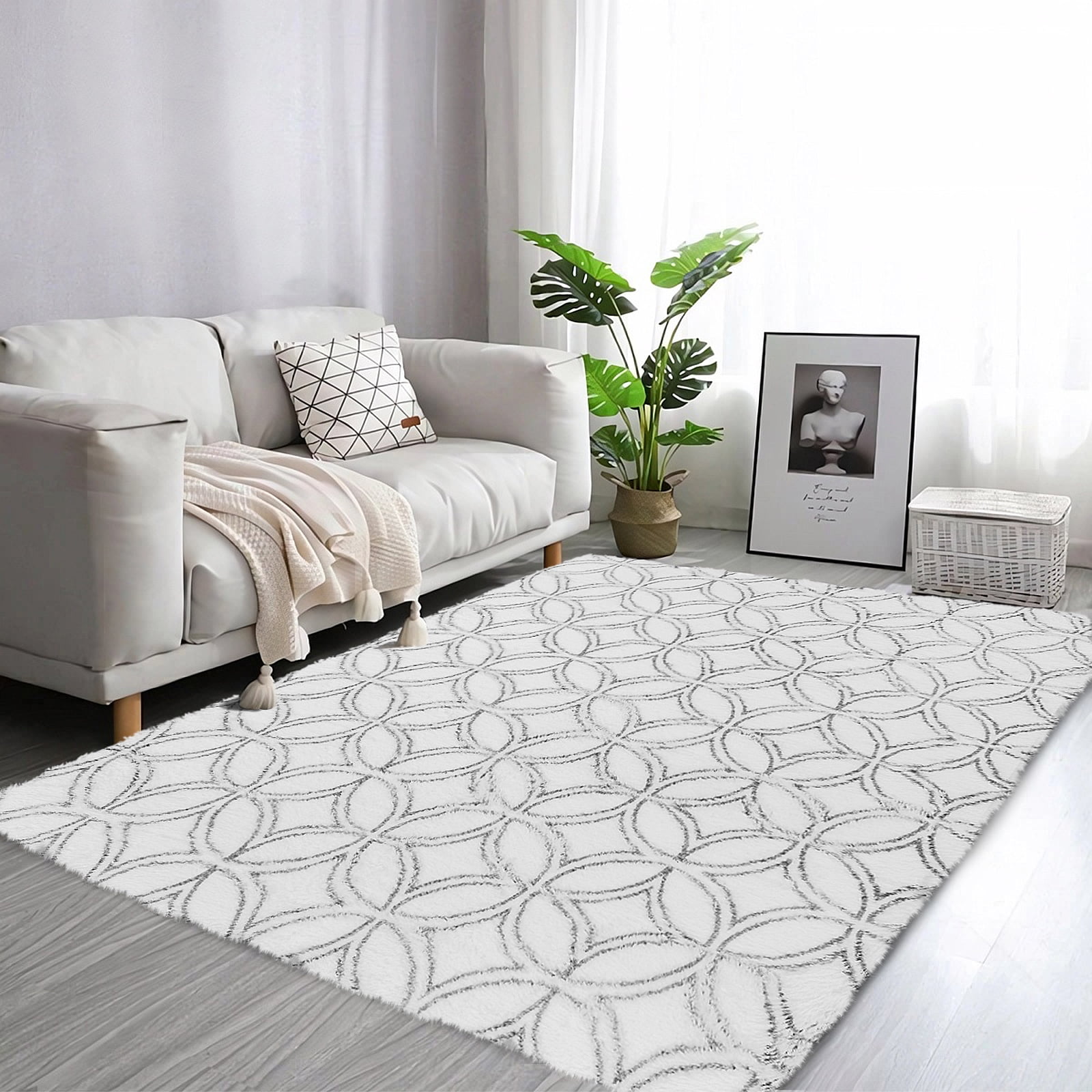 OldPAPA Soft Fluffy Area Rug for Living Room Bedroom Shaggy Accent ...