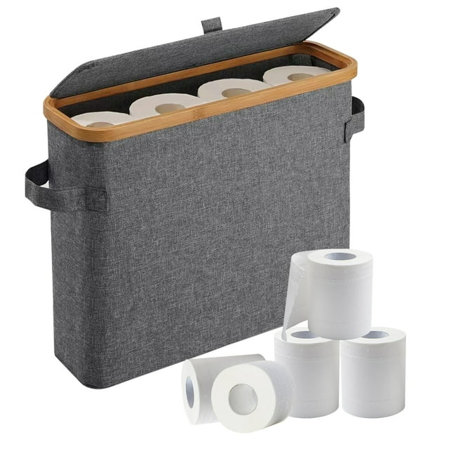 OldPAPA Toilet Paper Storage Basket,Bamboo Toilet Paper Organizer with ...