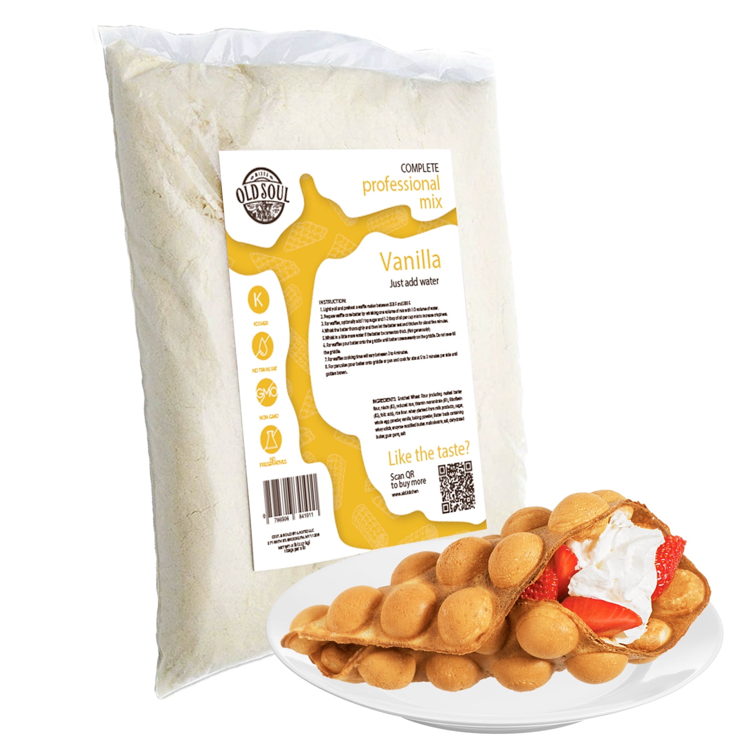 OldSoul Vanilla Bubble Waffle & Pancake Mix, Just Add Water, Sugar ...