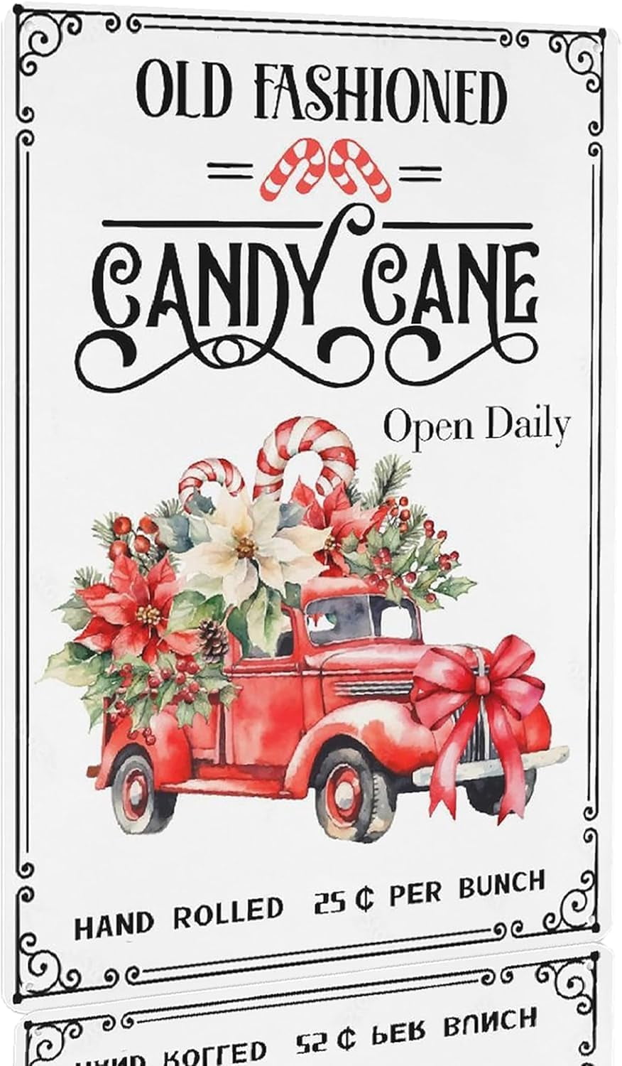 Olde Fashioned Candy Canes Open Daily Metal Aluminum Sign Christmas ...