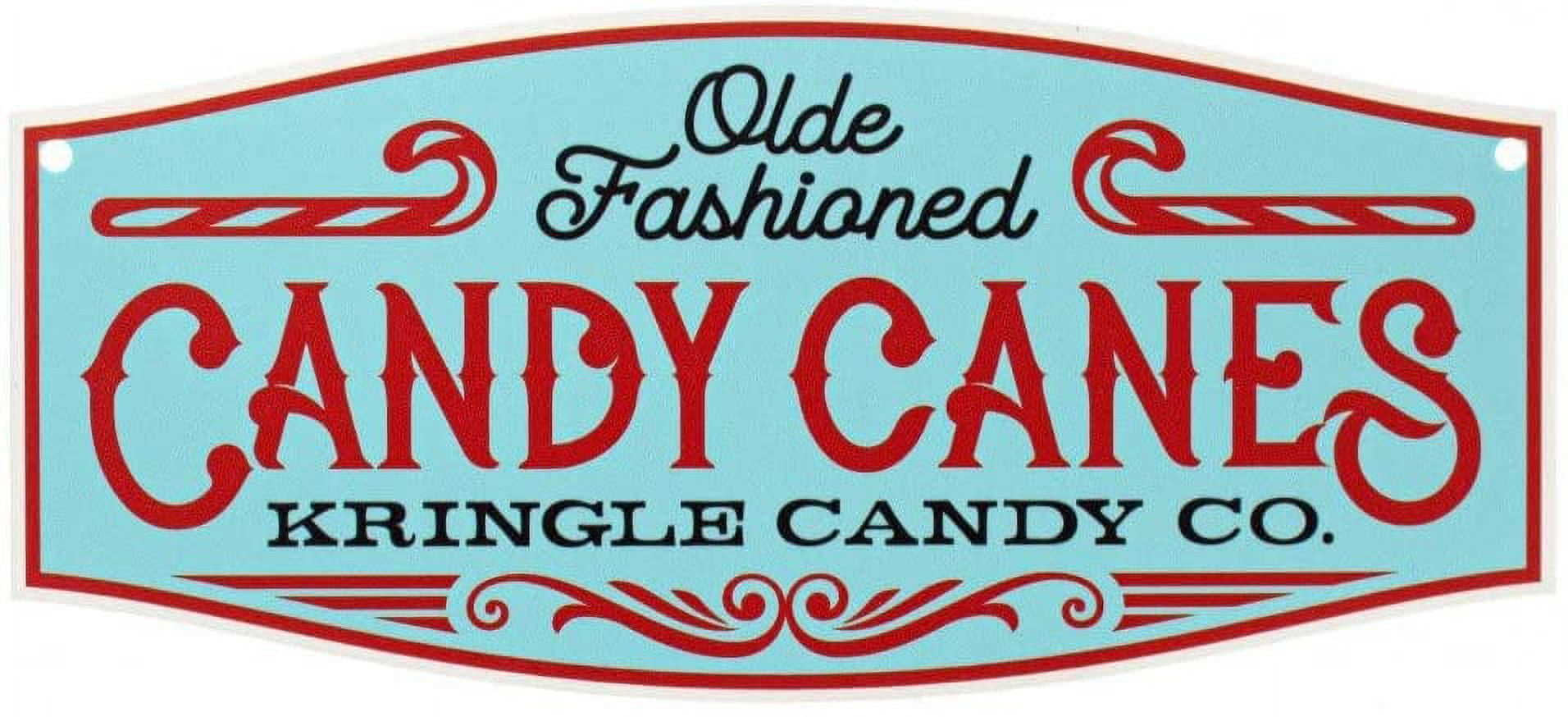 Olde Fashioned Candy Canes Sign - 11.5" x 5", Christmas, Blue, Red ...