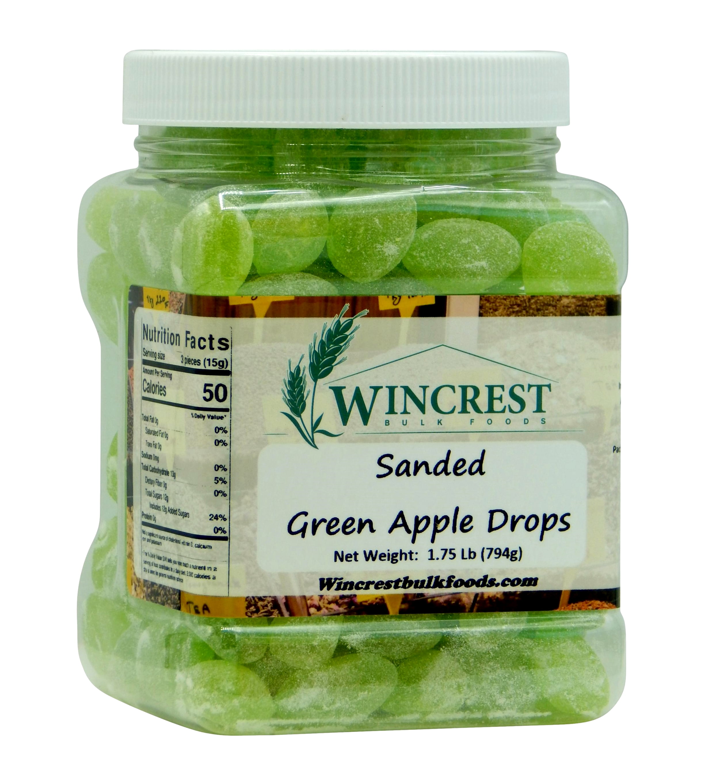 Olde Fashioned Sanded Green Apple Drops || 1.75 Lb Tub - Walmart.com